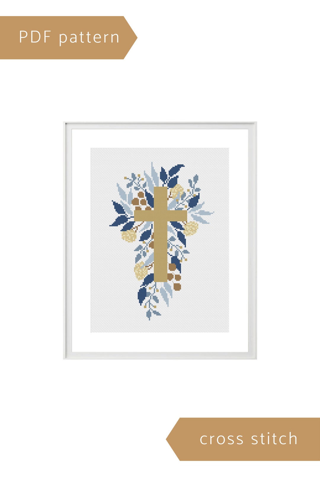 Jesus Christ Cross Cross Stitch Pattern, Modern Religious Embroidery ...