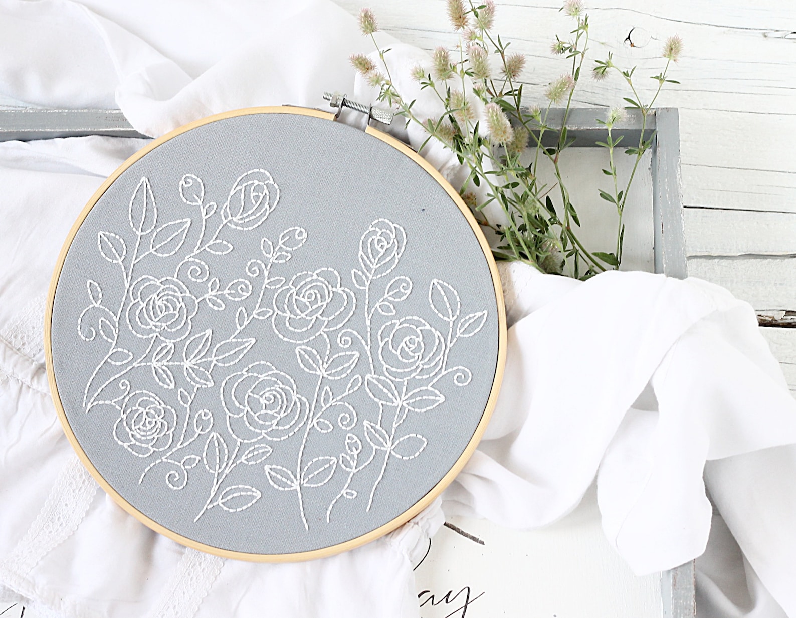 Floral Rose Hand Embroidery Patterns Easy PDF Digital - Etsy