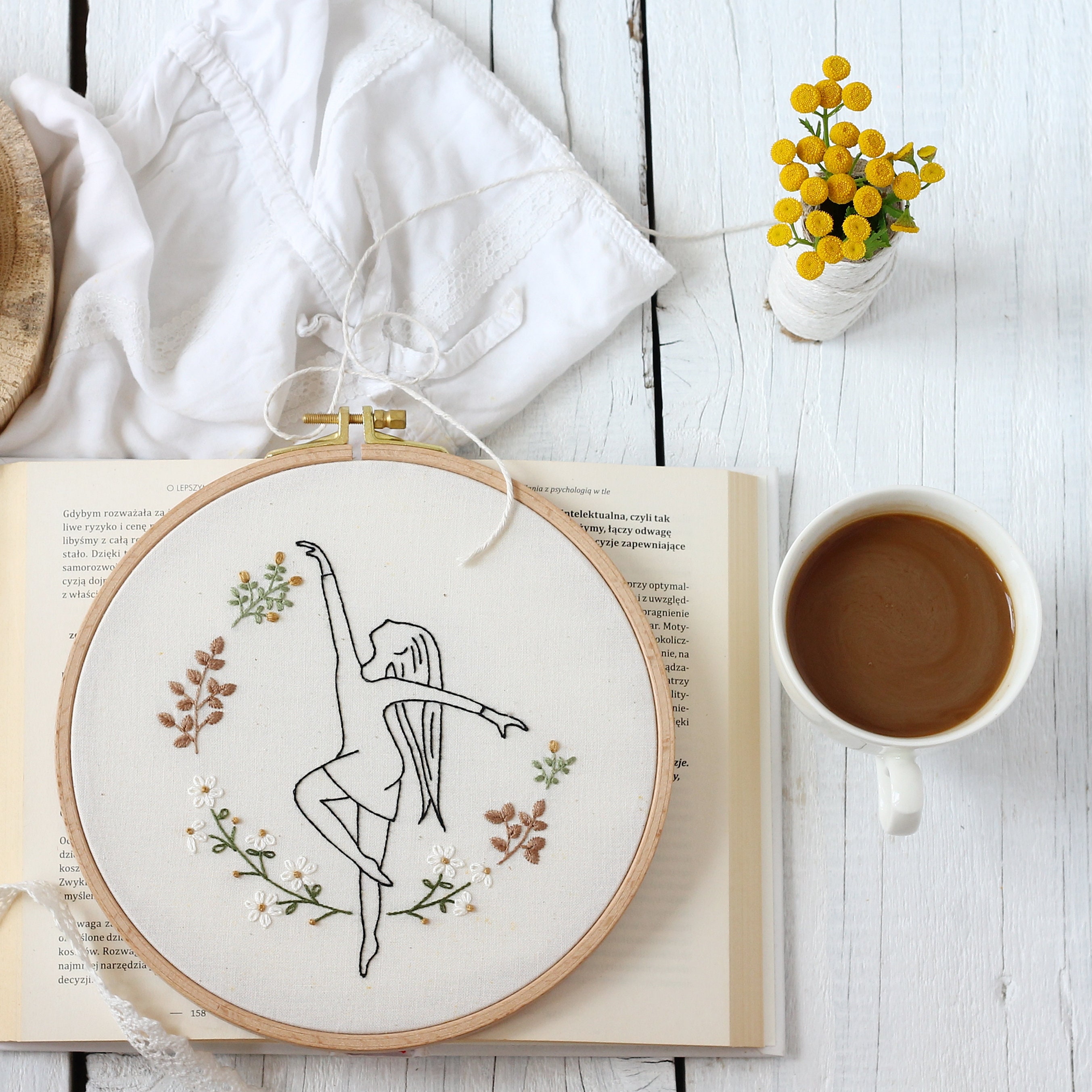 Dancing Women Hand Embroidery Pattern, Modern Ballerina Hoop Art, Boho ...