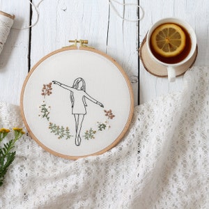 Modern Hand Embroidery, Dancing Woman Beginner Friendly Pattern in PDF ...