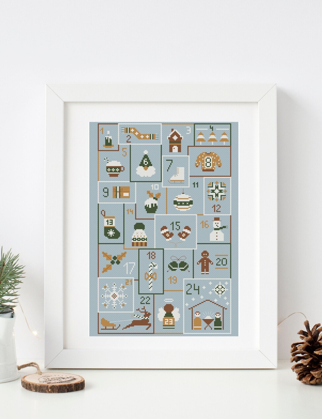 Cross Stitch Advent PDF Pattern, Christmas Embroidery Design, Catholic ...