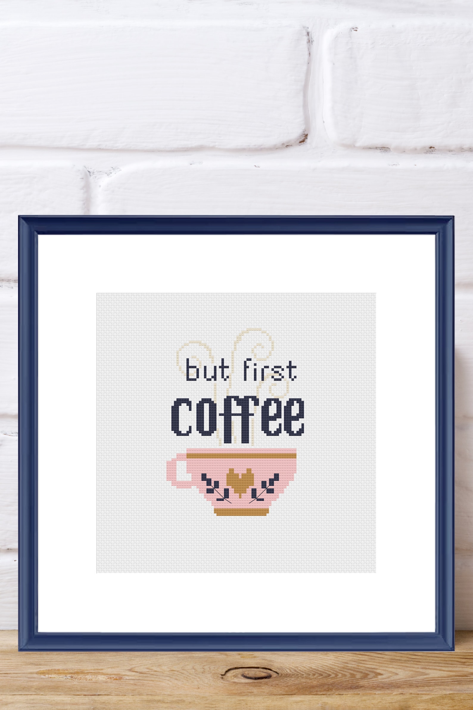 But First Coffee Cross Stitch Pattern, Cup of Coffee Retro Embroidery ...
