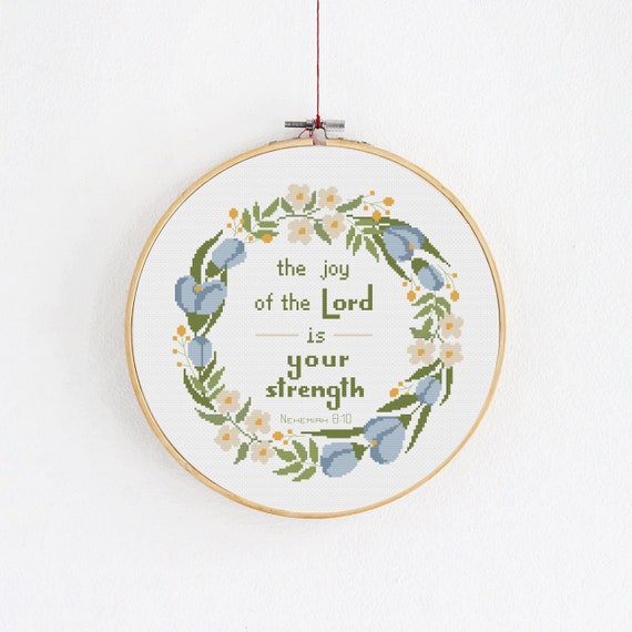 Bible Verse Cross Stitch Pattern Modern Christian Embroidery | Etsy