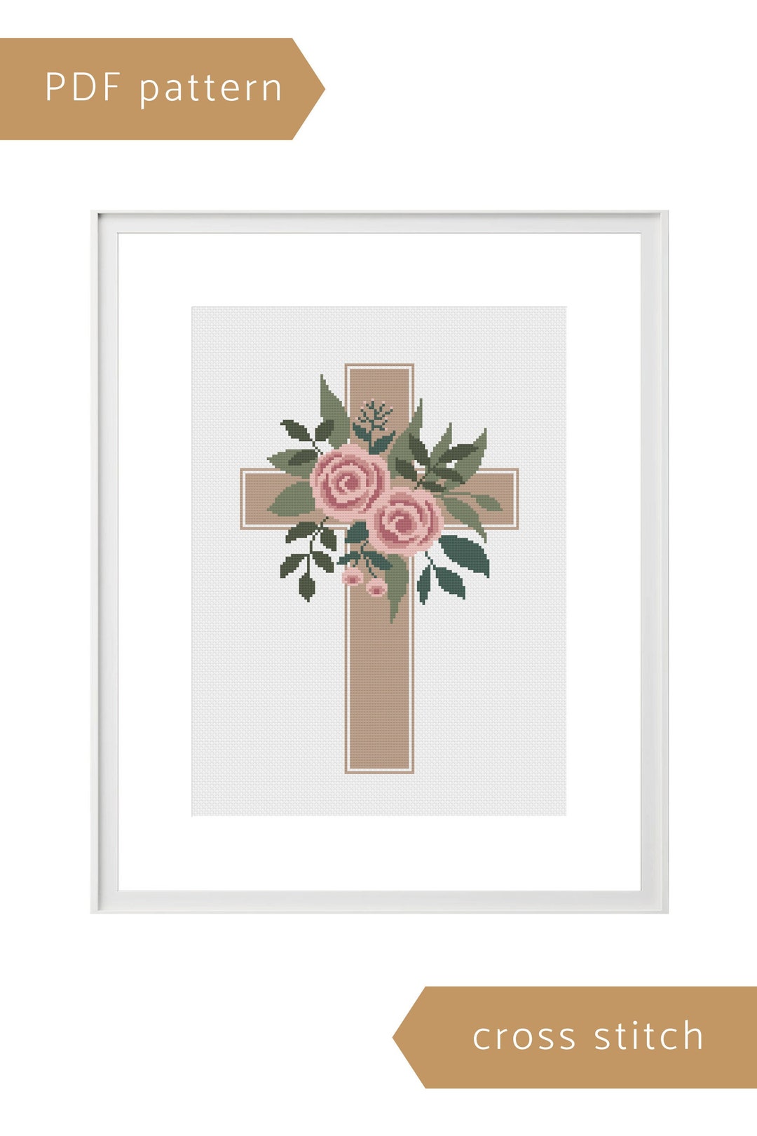 Religious Cross Stitch PDF Pattern, Jesus Christ Cross DIY Decoration ...