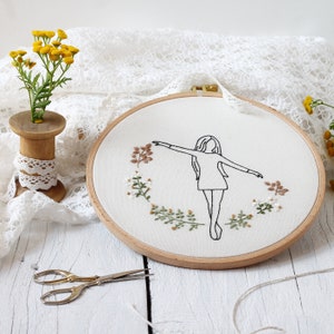 Modern Hand Embroidery, Dancing Woman Beginner Friendly Pattern in PDF ...