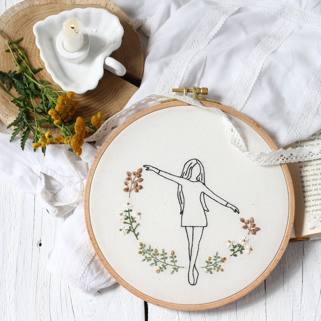 Modern Hand Embroidery, Dancing Woman Beginner Friendly Pattern in PDF ...