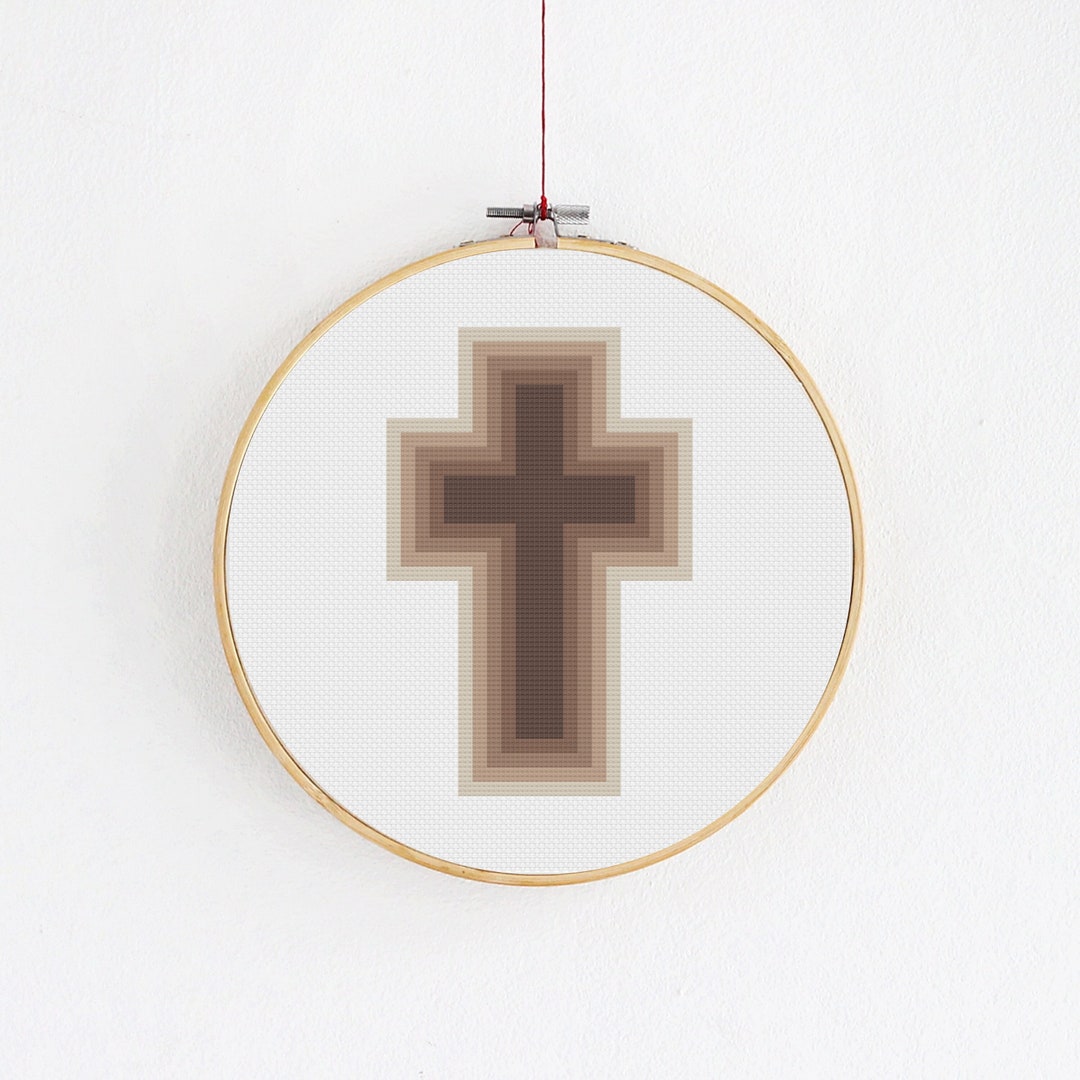 Religious Cross Cross-stitch Pattern, Minimalistic Christian DIY Craft ...