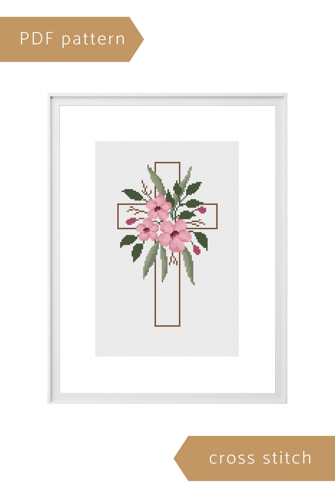 Religious Cross Stitch PDF Pattern Jesus Christ Cross - Etsy