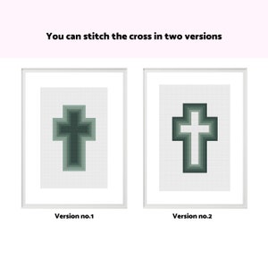 Crucifix Cross Stitch PDF Pattern, Geometric Cross in Blue-green Colors ...