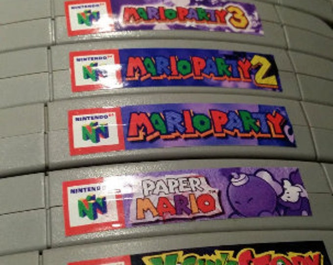 Nintendo N64 Cartridge Spine Top End Labels - All U.S. Games Free U.S ...