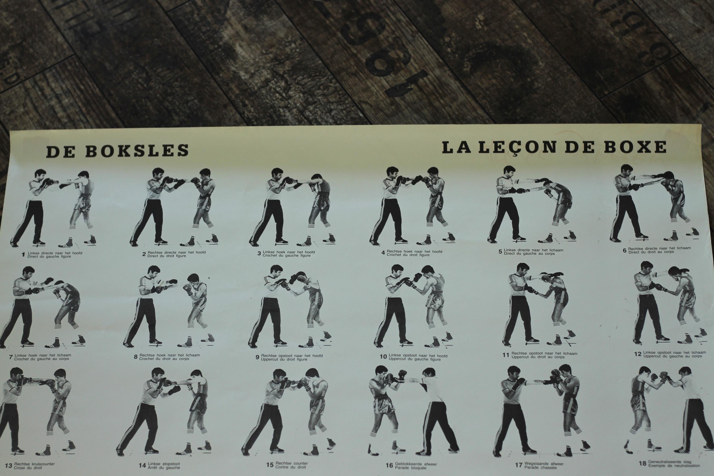 Vintage Boxing Lesson Poster, 70s Poster, Vintage Sports Poster, Boxing ...
