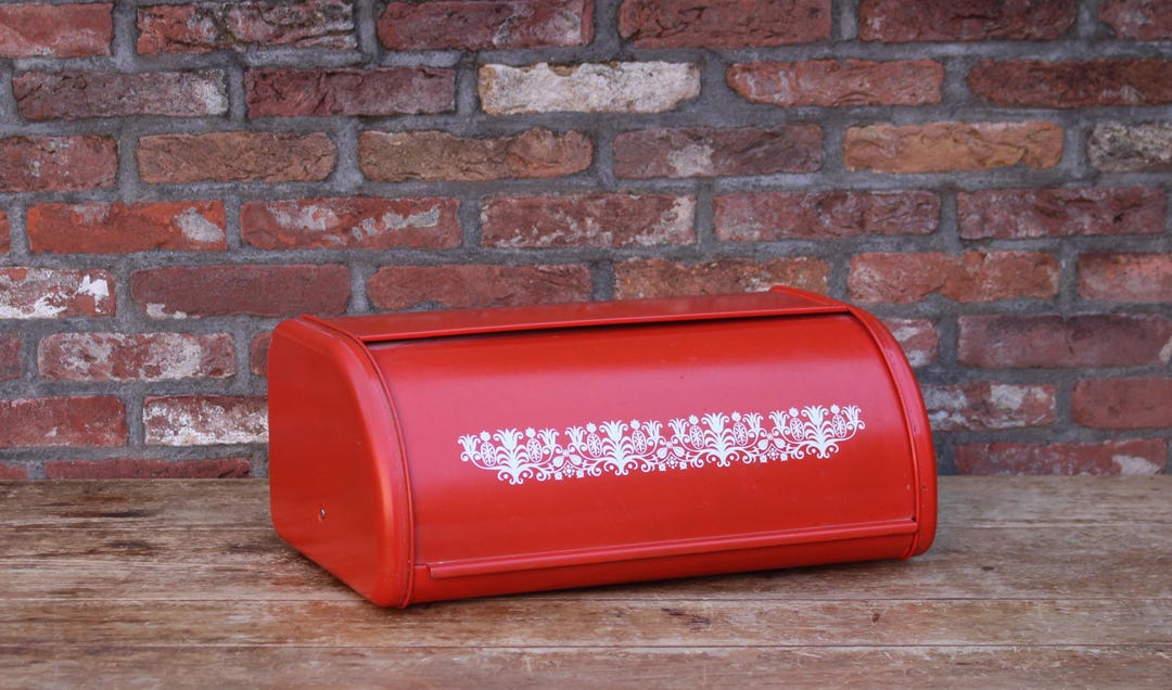 Vintage Red Metal Bread Box, Bread Tin, Storage Box - Etsy