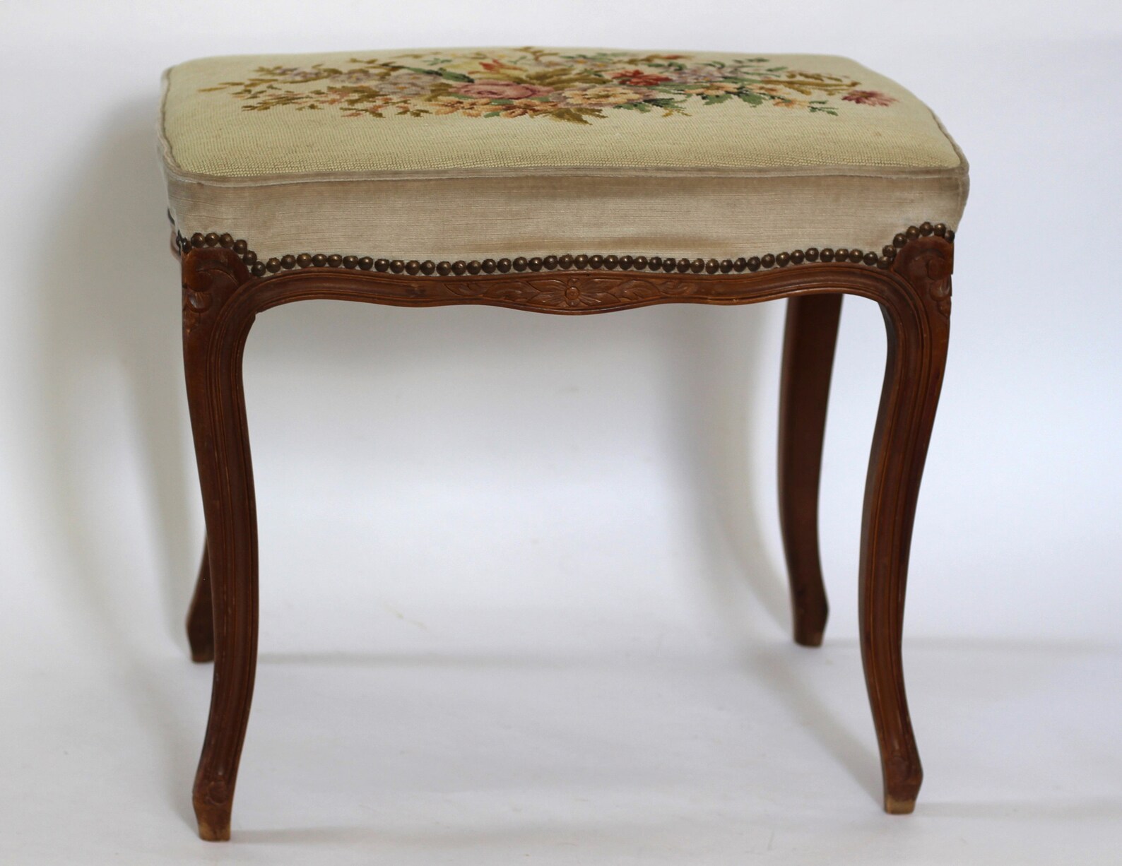 French Louis XV Style Stool, Handcrafted Footstool, Foot Rest, Hallway ...