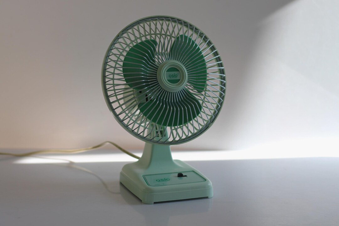Vintage Mint Green Table Fan, Pastel Green, Osio Fan Model 6, Osio ...