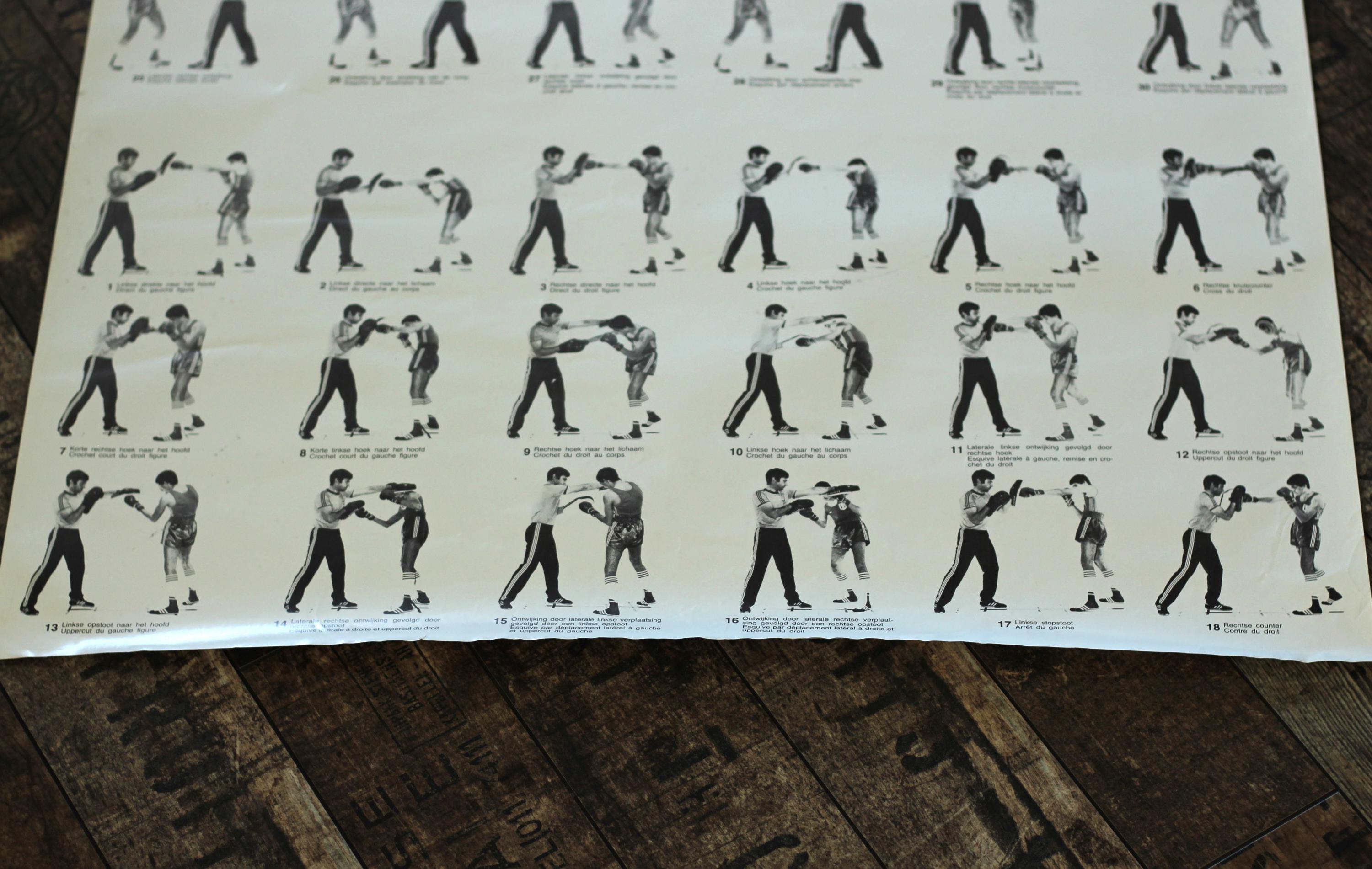 Vintage Boxing Lesson Poster, 70s Poster, Vintage Sports Poster, Boxing ...