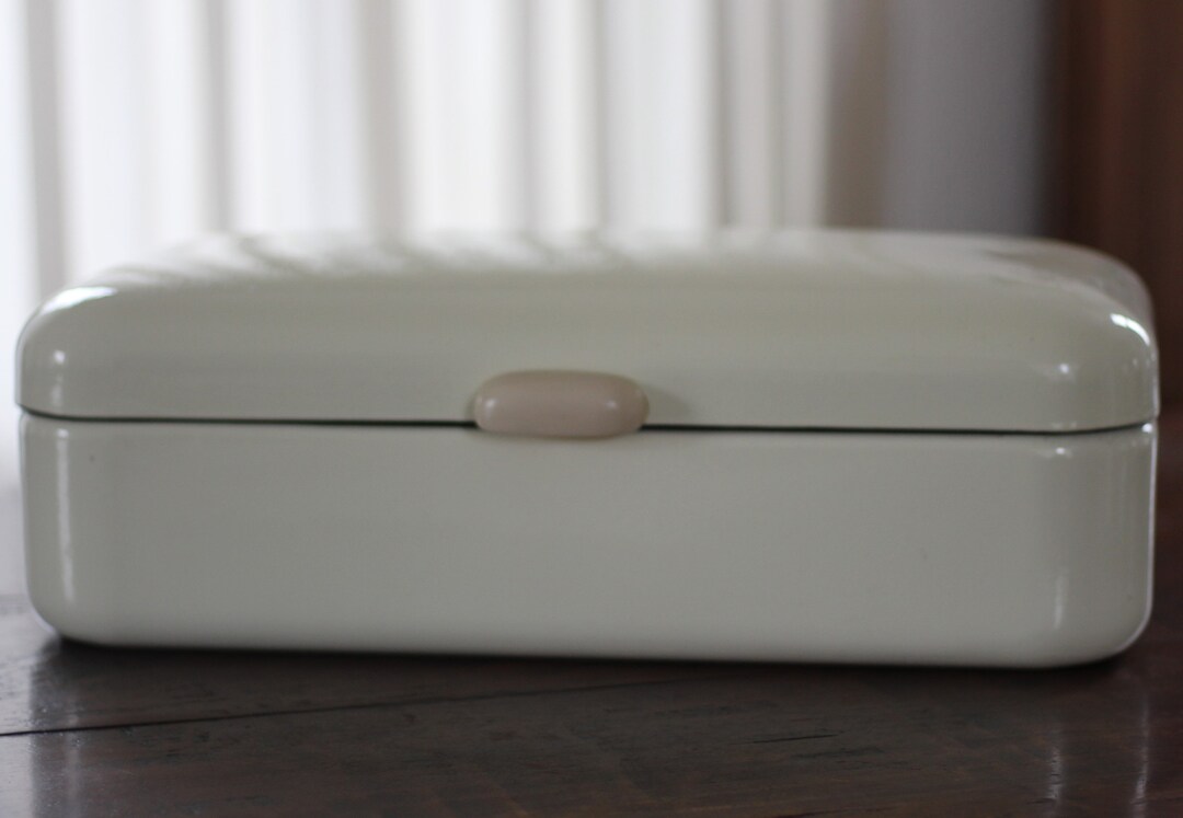 Vintage Enamel Bread Box Storage Box Bread Bin Kitchen - Etsy