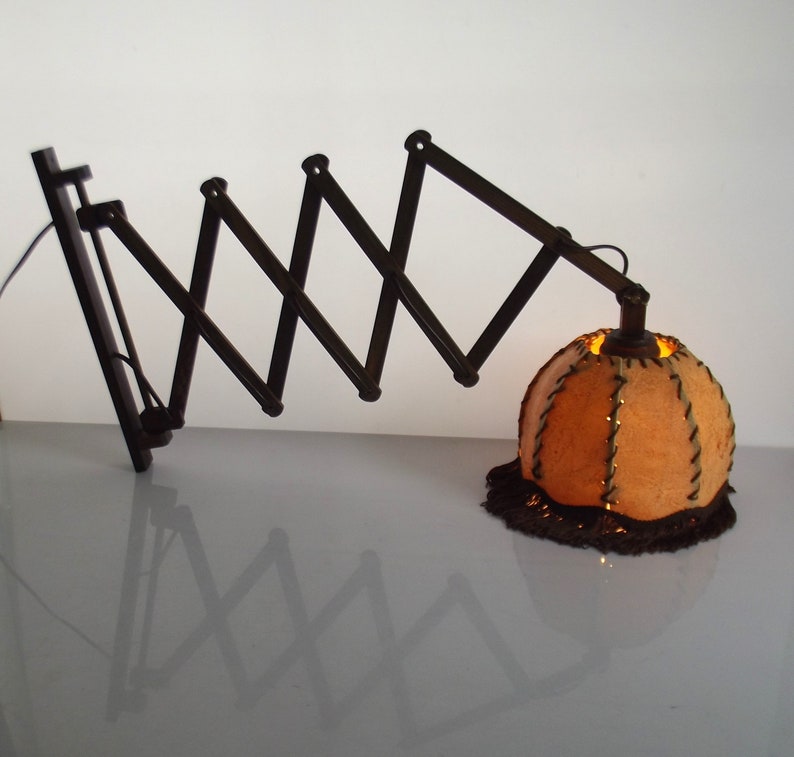 Wooden Scandinavian Harmonica Lamp, Wall Lamp, Wall Light, Scissor Lamp ...