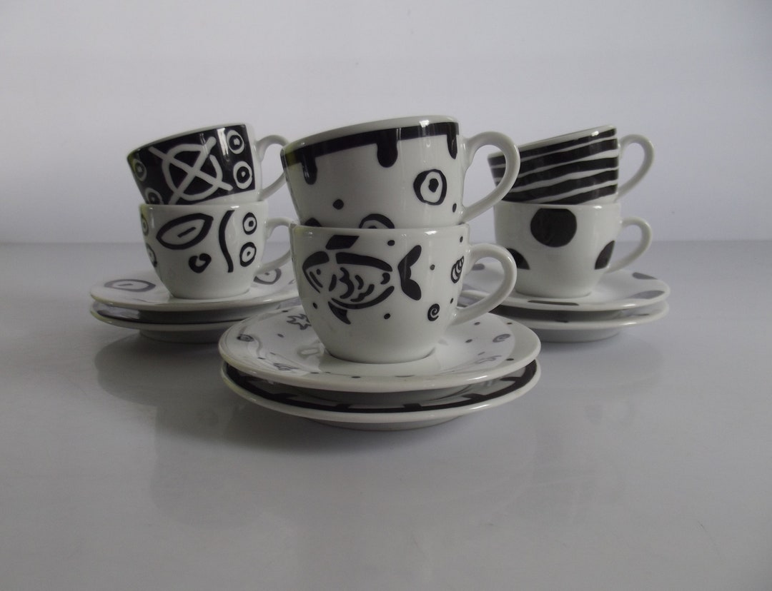 Set of 6 Kahla - Germany Espresso Cups, Art Cups, Art Cups, Design Cups, Cup and Saucer, Coffee ...