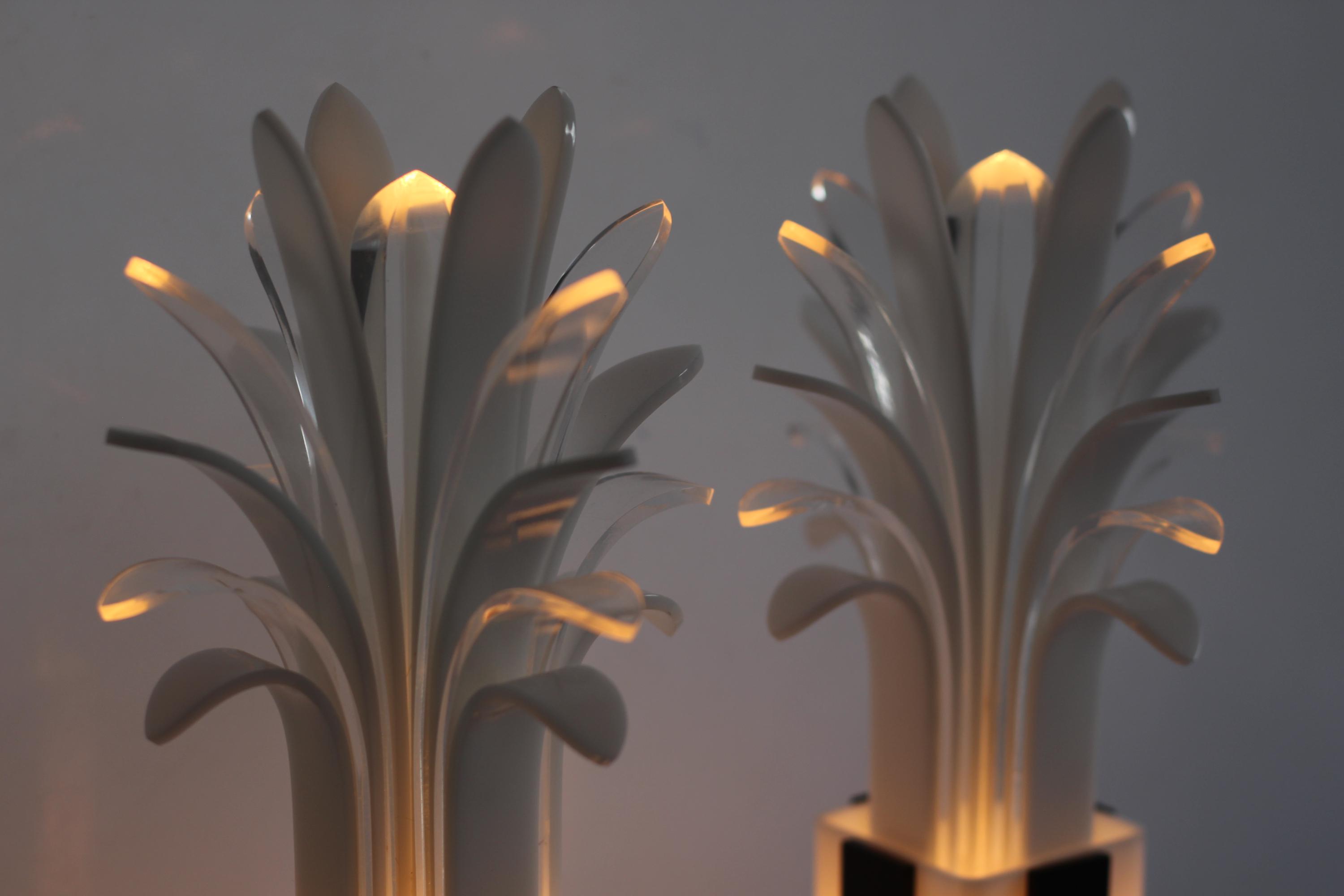 Vintage Palm Tree Style Table Lamps, Design; Theo Verhulst, 80s ...