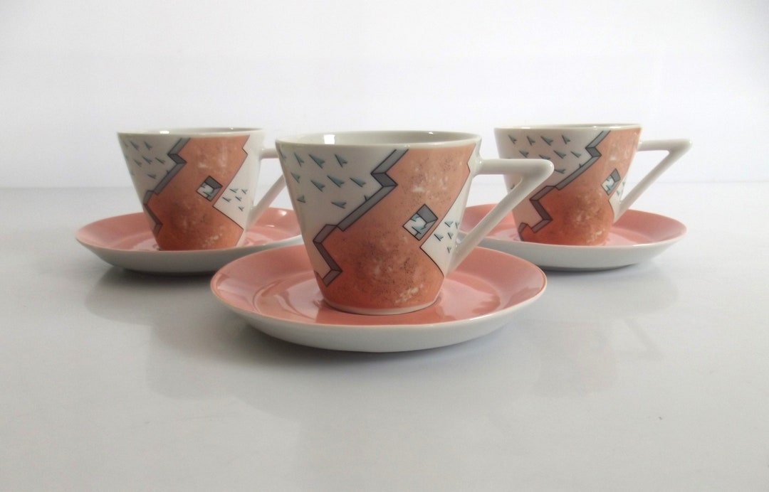 Winterling 1980s Cups and Saucers, Memphis Style Cups, 1980s Design ...