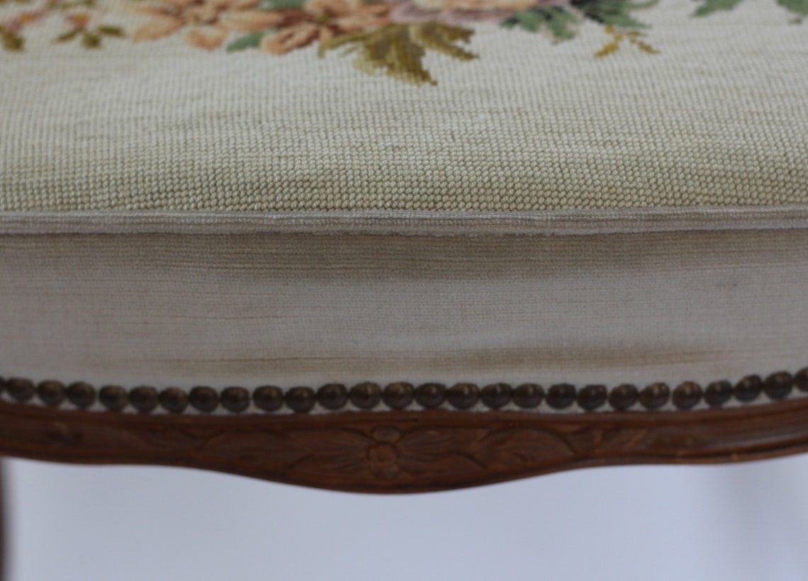 French Louis XV Style Stool, Handcrafted Footstool, Foot Rest, Hallway ...
