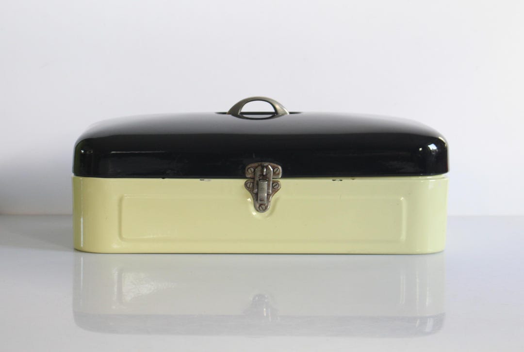 Vintage Enamel Bread Box, Storage Box, Bread Bin, Kitchen Decor 1950s ...