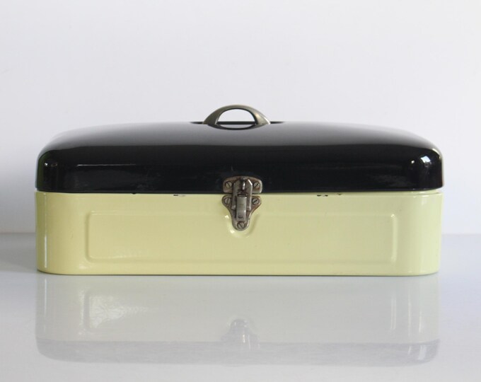 Vintage Enamel Bread Box, Storage Box, Bread Bin, Kitchen Decor 1950s ...