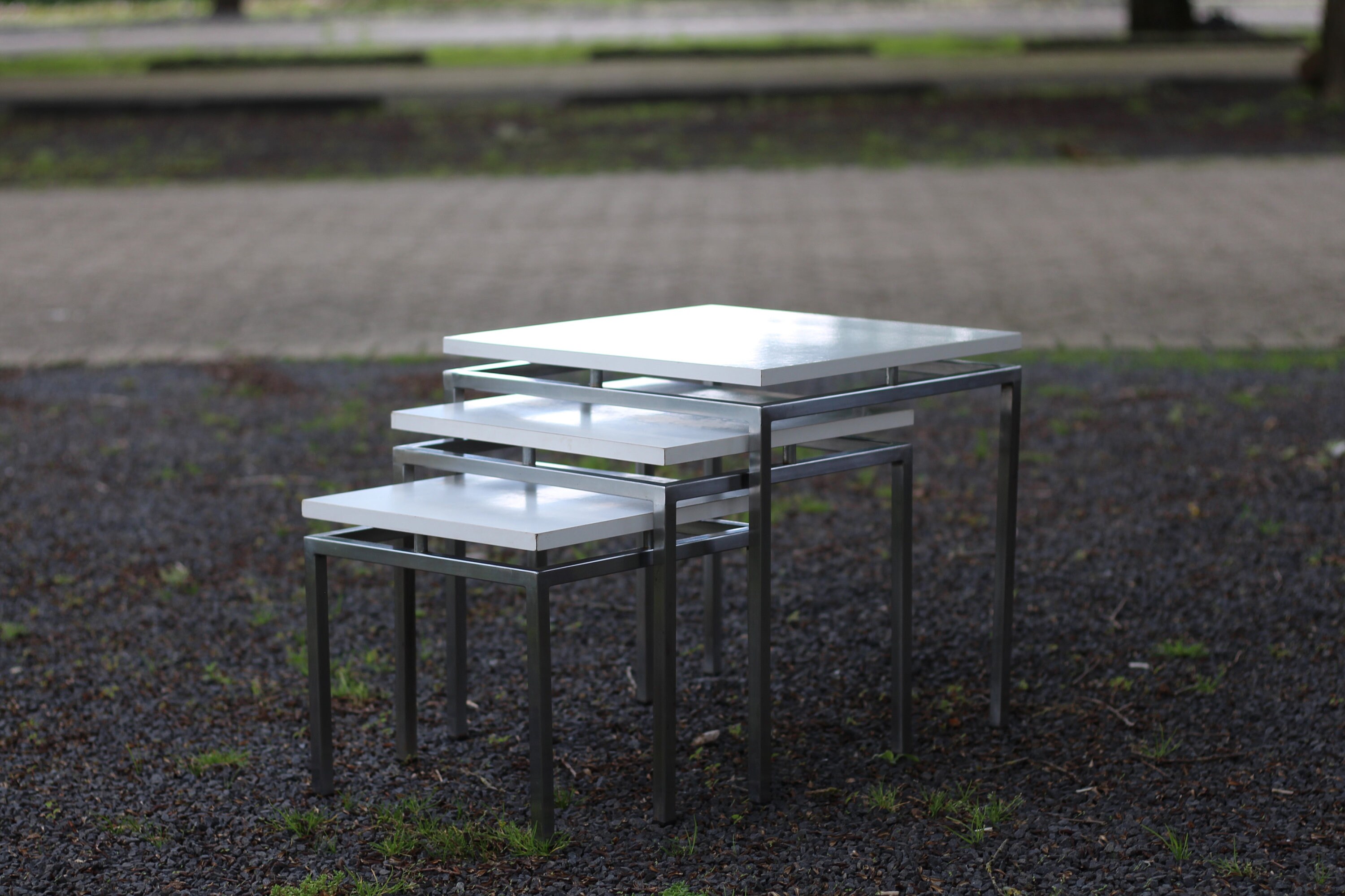Vintage Design Nesting Table Set, Side Tables, Coffee Table, Stiemsma ...