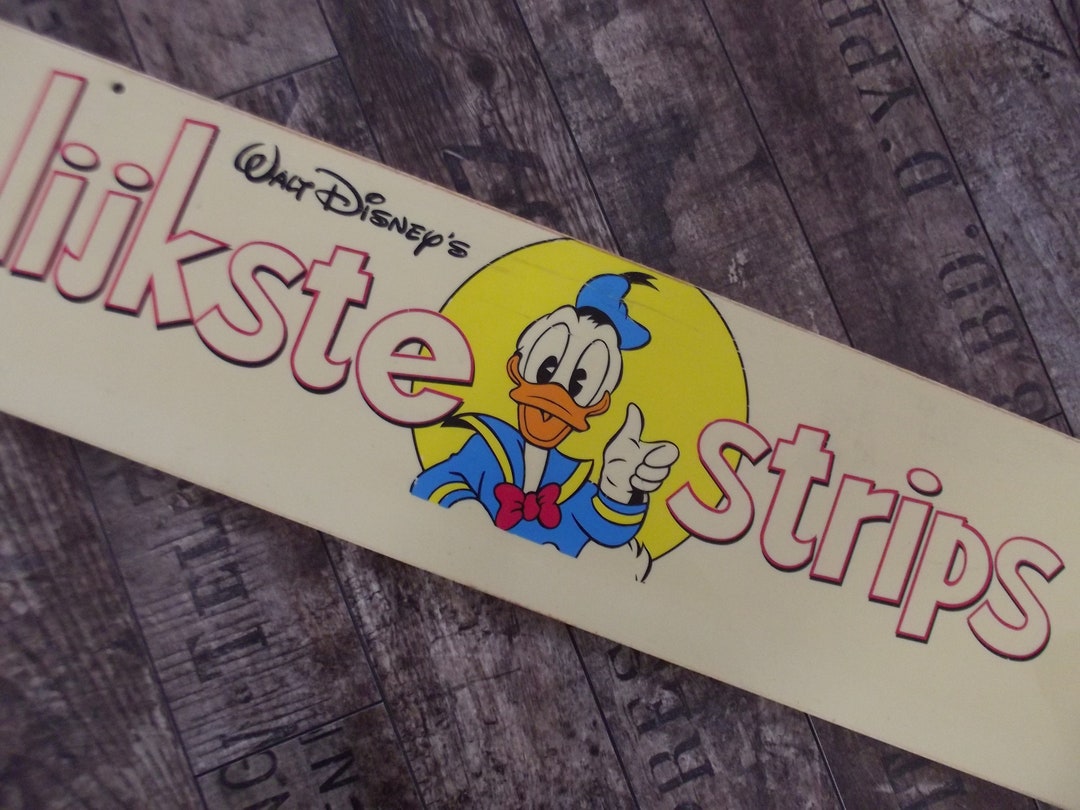 Vintage 70s Walt Disney Advertising Sign, Shop Sign, Donald Duck, the ...