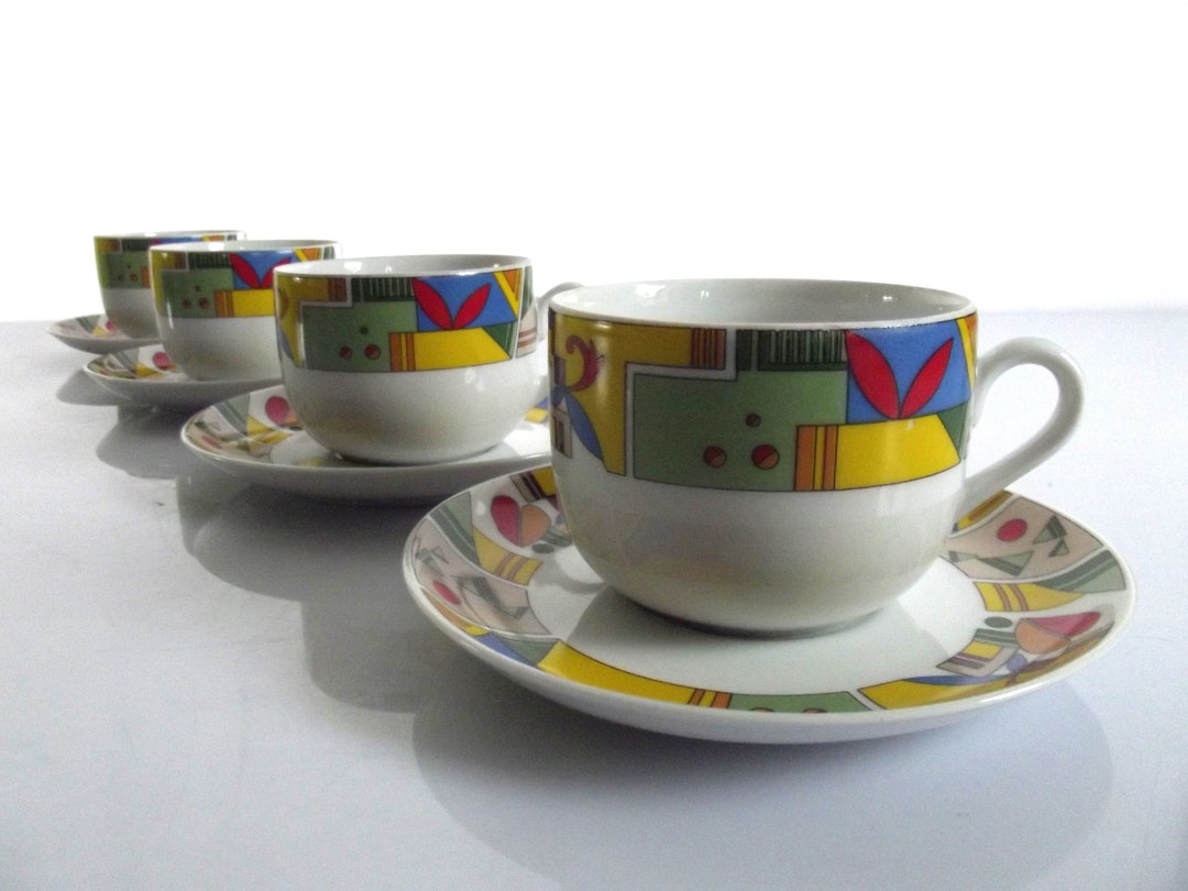 Vintage 1980s Cups and Saucers, Memphis Style, Coffee Cups, Tea Cups, Studio Collection - Etsy