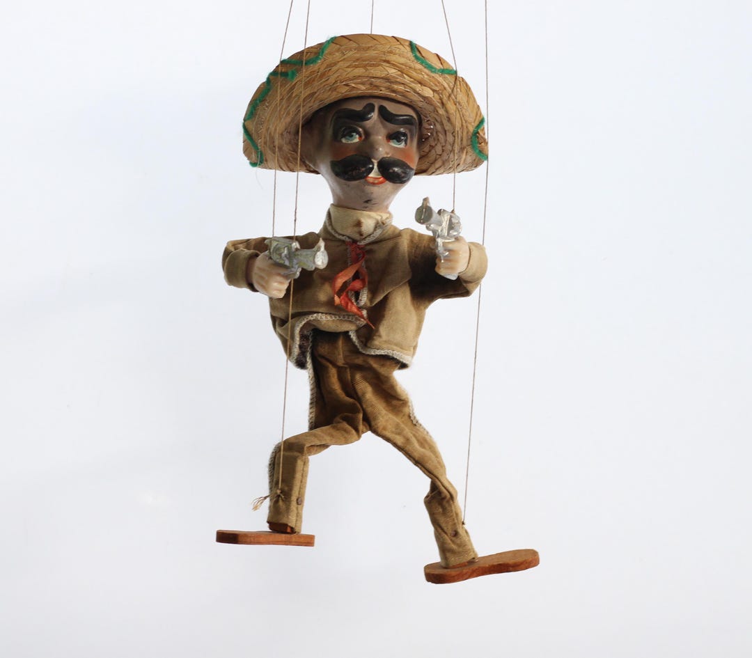 Marionette Doll, Puppet Theater, Puppeteer Doll, Bandito Doll, Western ...