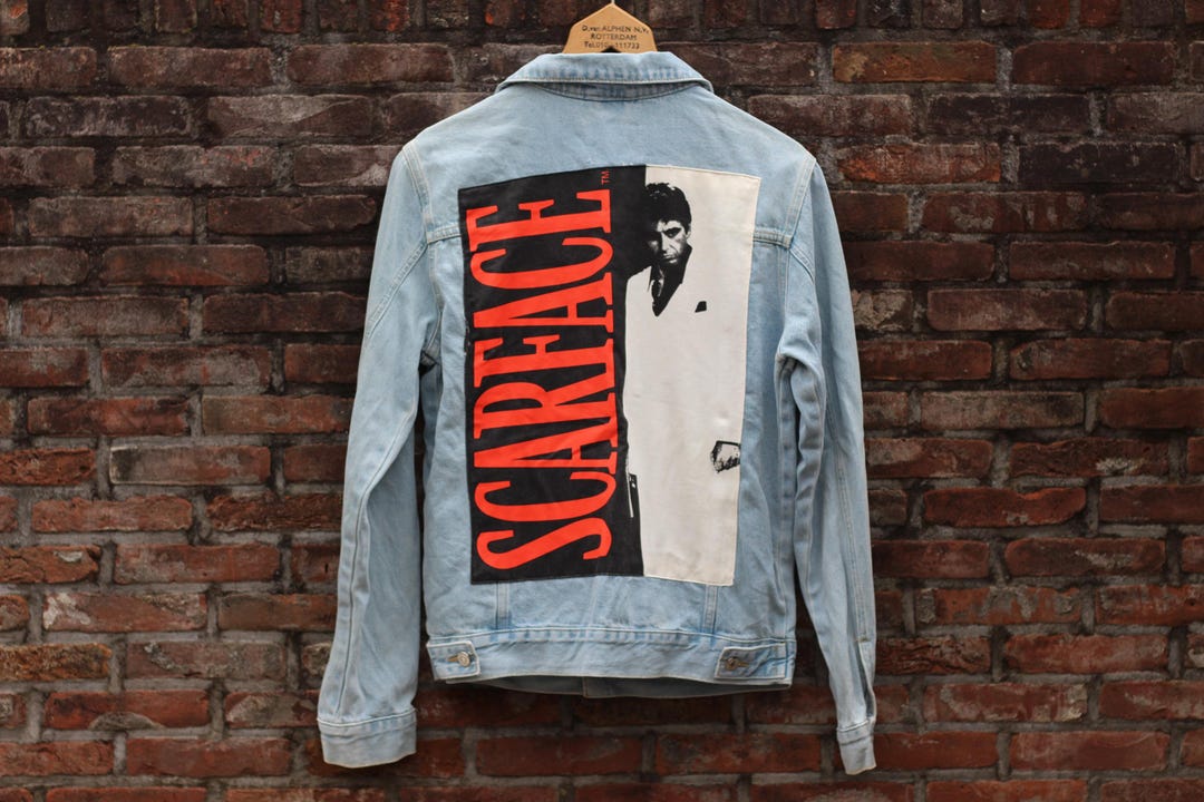 Vintage Denim Jacket, Scarface Jacket, Tony Montana, Movie Jacket, Size ...