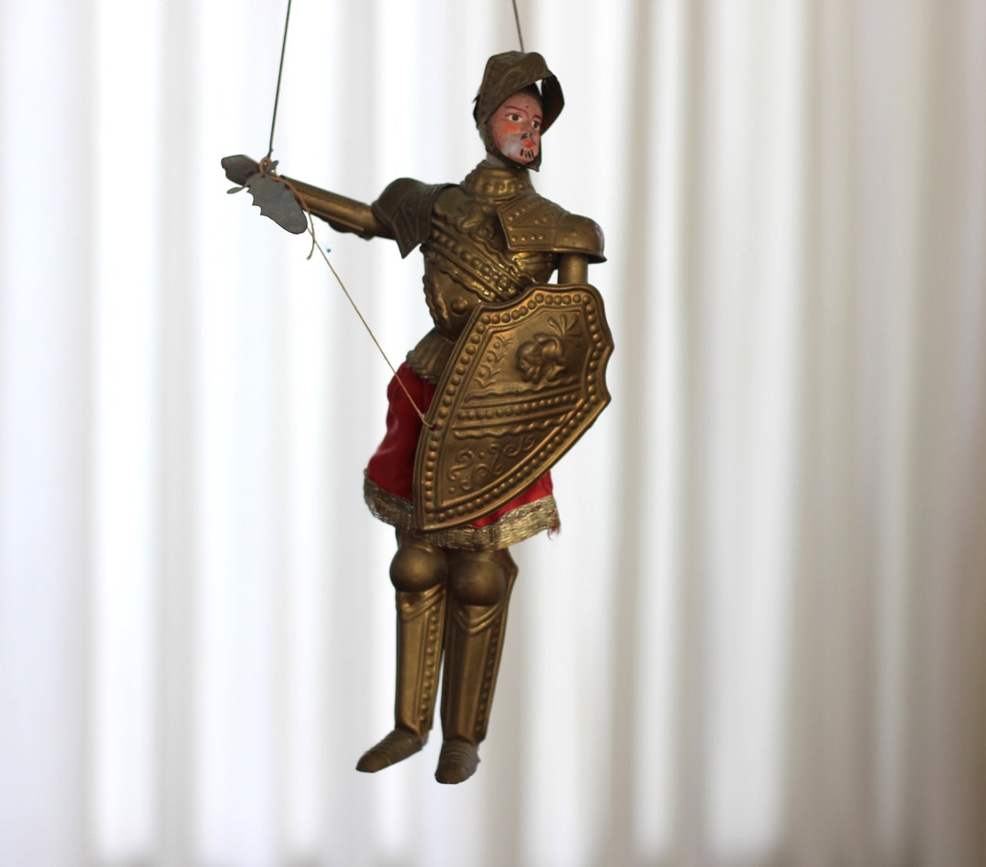 Antique Knight Marionette Doll, French Puppet, Knight Marionette ...