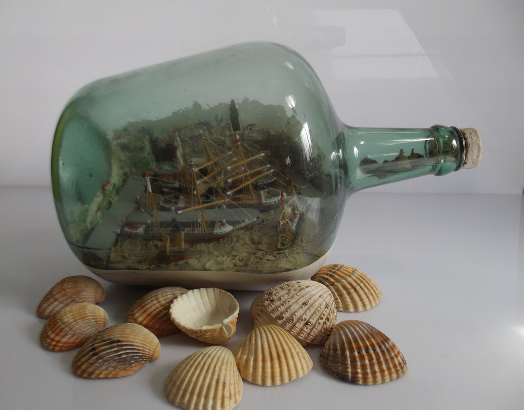 Vintage Ship in Bottle, Bottled Ship, XXL Bottle, Nostalgic Sailing ...
