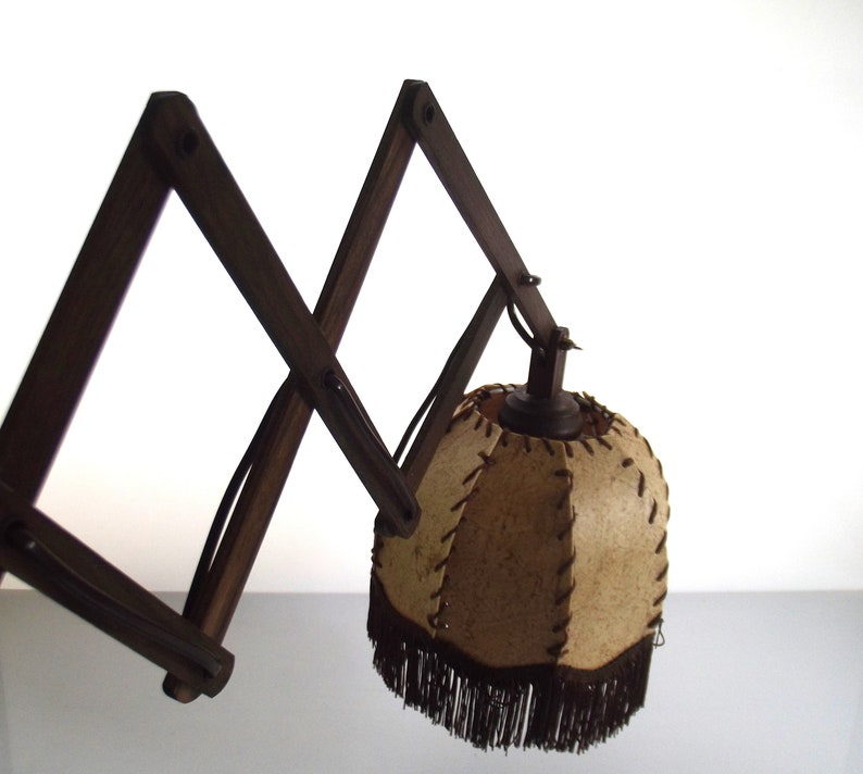 Wooden Scandinavian Harmonica Lamp, Wall Lamp, Wall Light, Scissor Lamp ...
