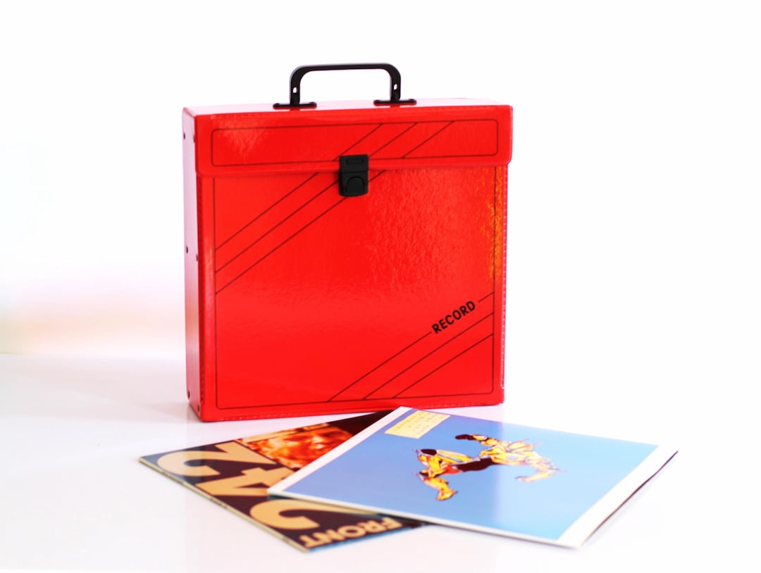 Vintage Record Case, Vinyl Record Album, 12 Inch Record Storage, Red ...