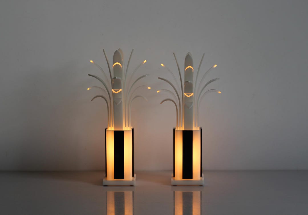 Vintage Palm Tree Style Table Lamps, Design; Theo Verhulst, 80s ...