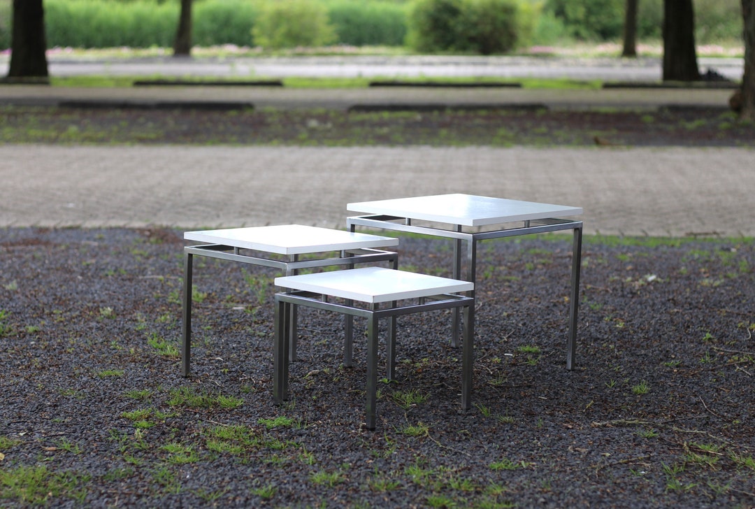 Vintage Design Nesting Table Set, Side Tables, Coffee Table, Stiemsma ...