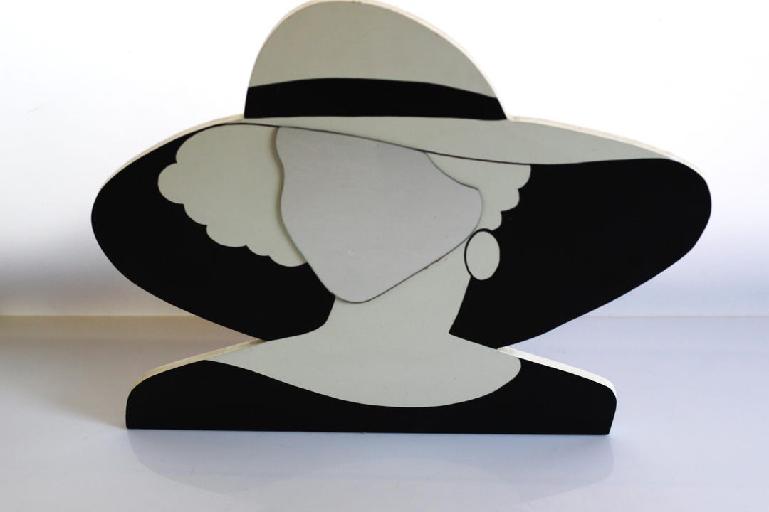Decorative Vintage Mirror, Wall Decor, Wall Mirror, Lady With Hat ...