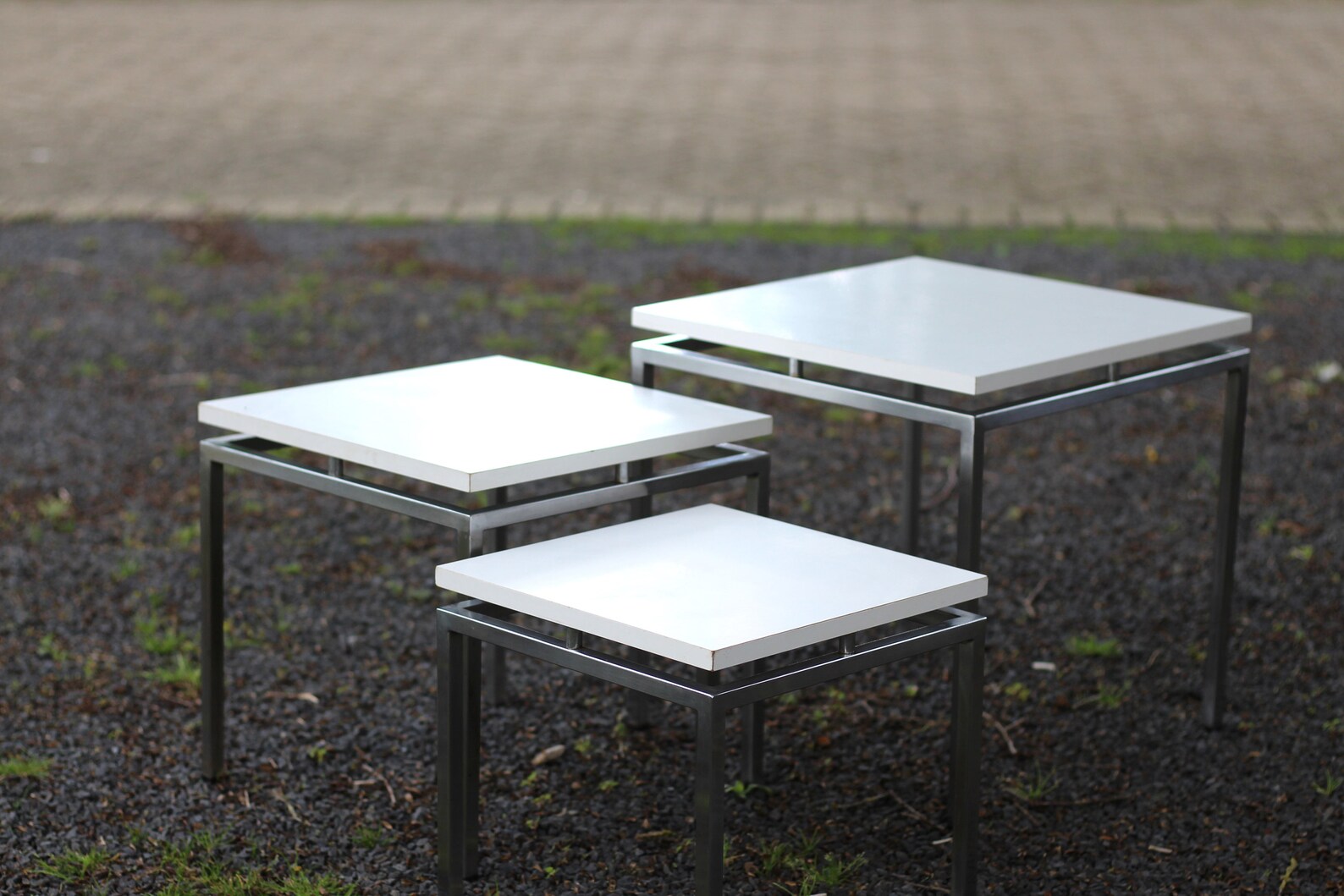 Vintage Design Nesting Table Set, Side Tables, Coffee Table, Stiemsma ...