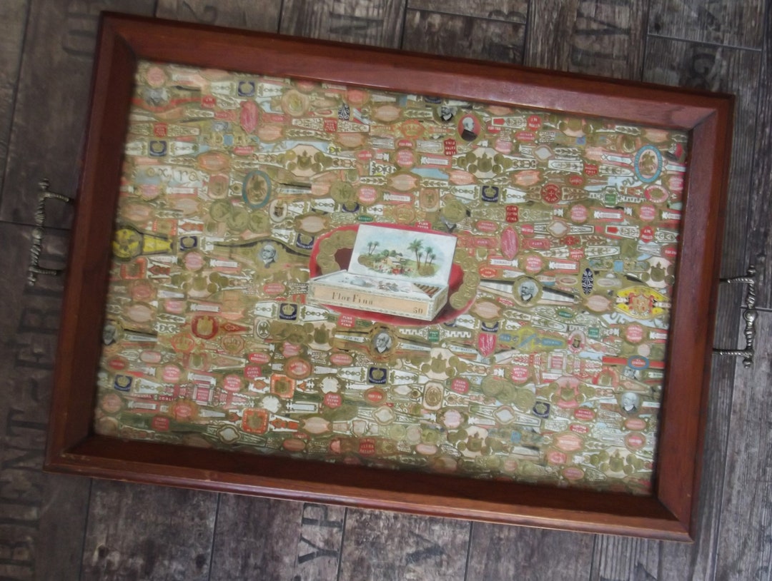 Serving Tray, Cigar Bands Collection Tray, Cigar Bands Tray, Cigar ...