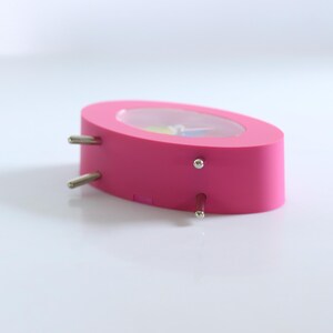 90s Fuchsia Pink Color Table Clock, Rainbow Clock, Commodoor Clock ...