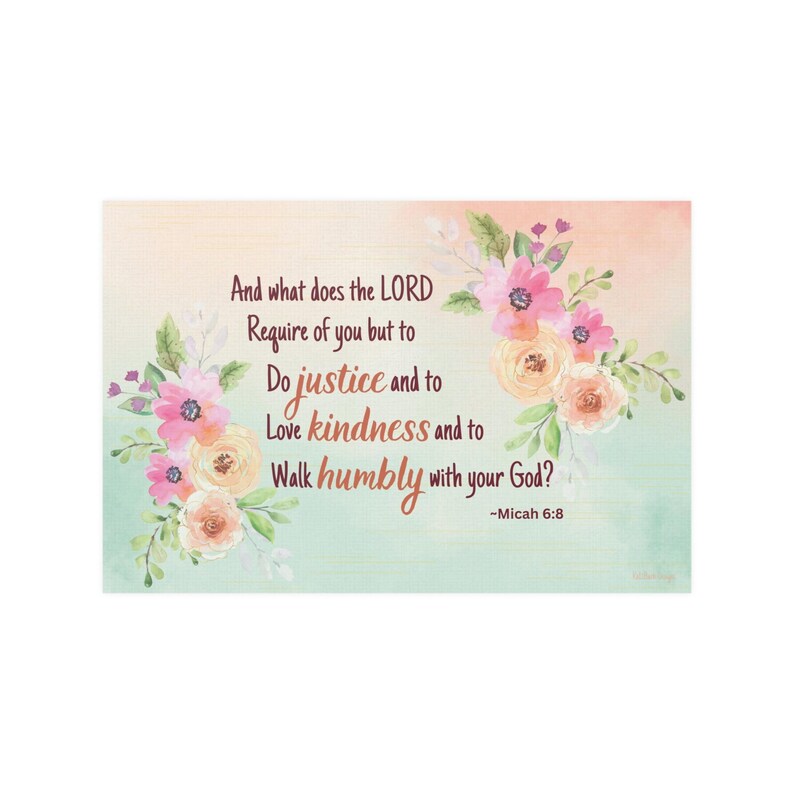 Large Poster Wall Art of Micah 6:8 Bible Verse 36w X 24h - Etsy