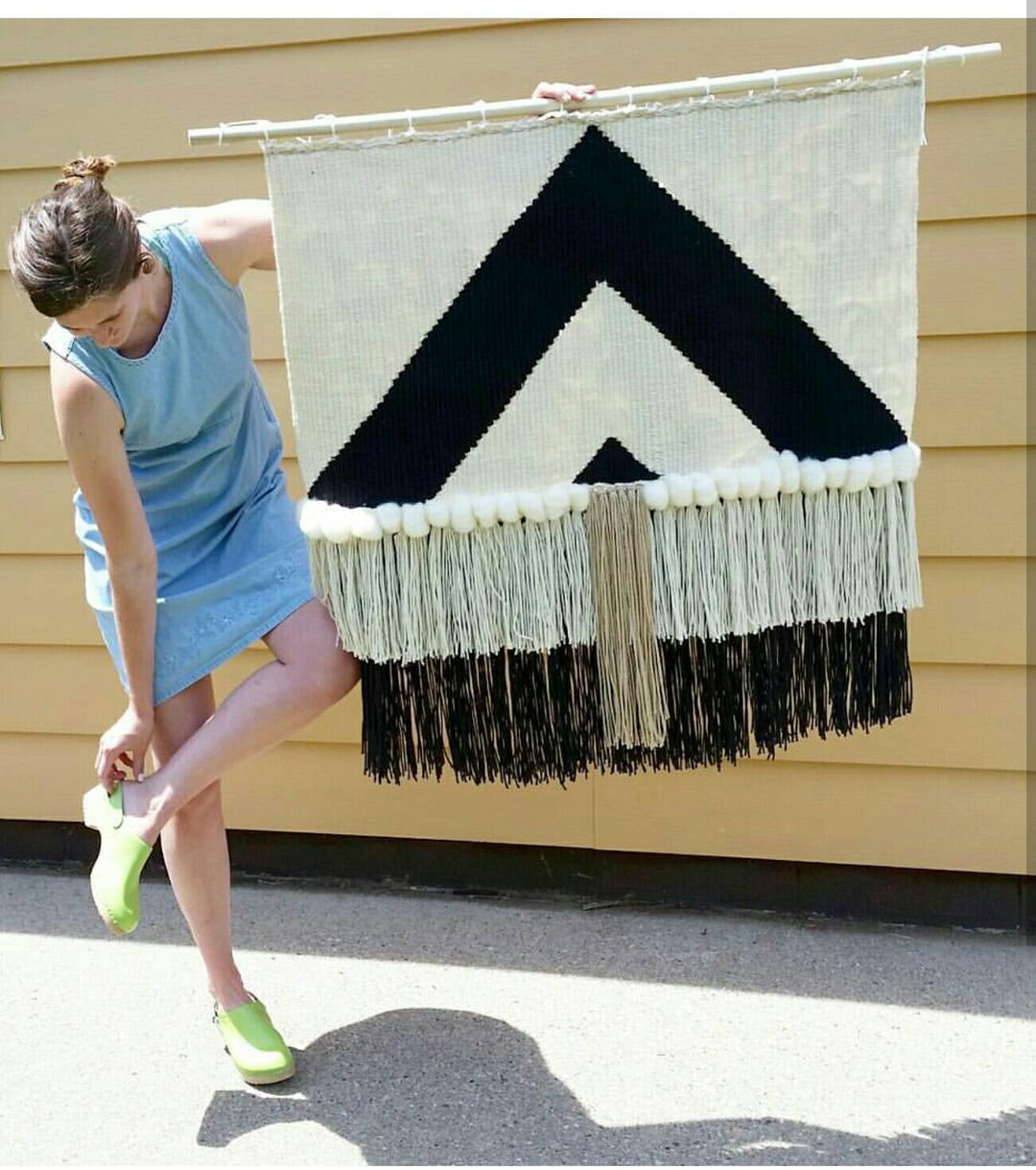 Large Wall Hanging, Weaving, Woven Wall Hanging, Statement Piece, Black ...
