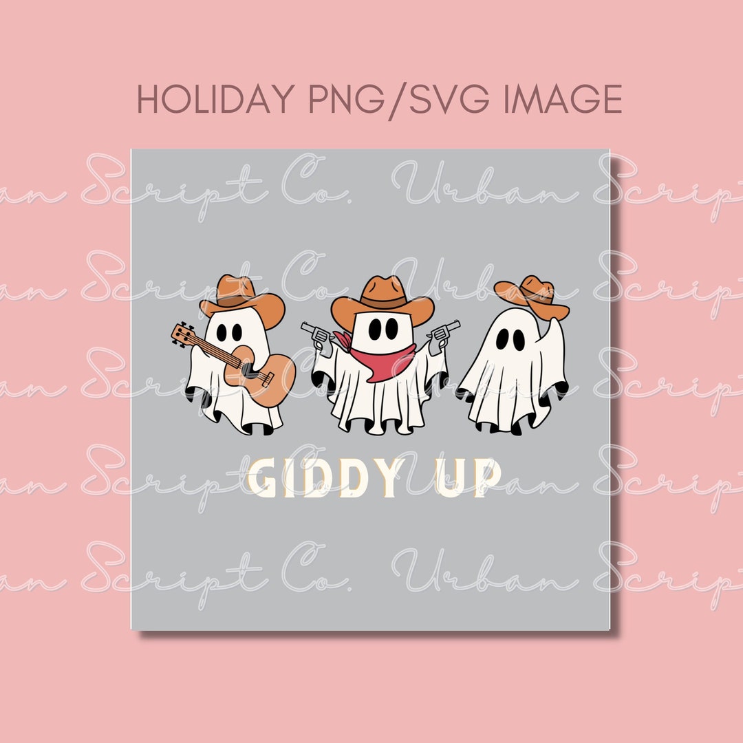 HALLOWEEN Ghost Cowboy PNG Svg | Sublimation | Printable - Etsy