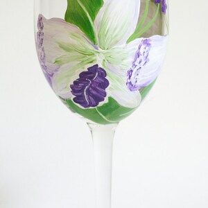Orchid Wine Glass Orchid Glass Hand Painted Orchid Wine - Etsy