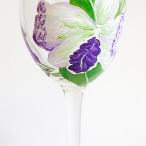 Orchid Wine Glass Orchid Glass Hand Painted Orchid Wine - Etsy