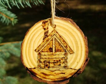 Log Cabin Ornament | Etsy
