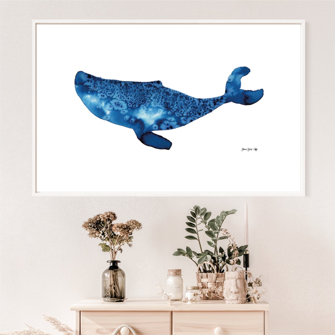 Blue Whale, Art Prints, Printable Wall Art, Digital Download, Ocean ...