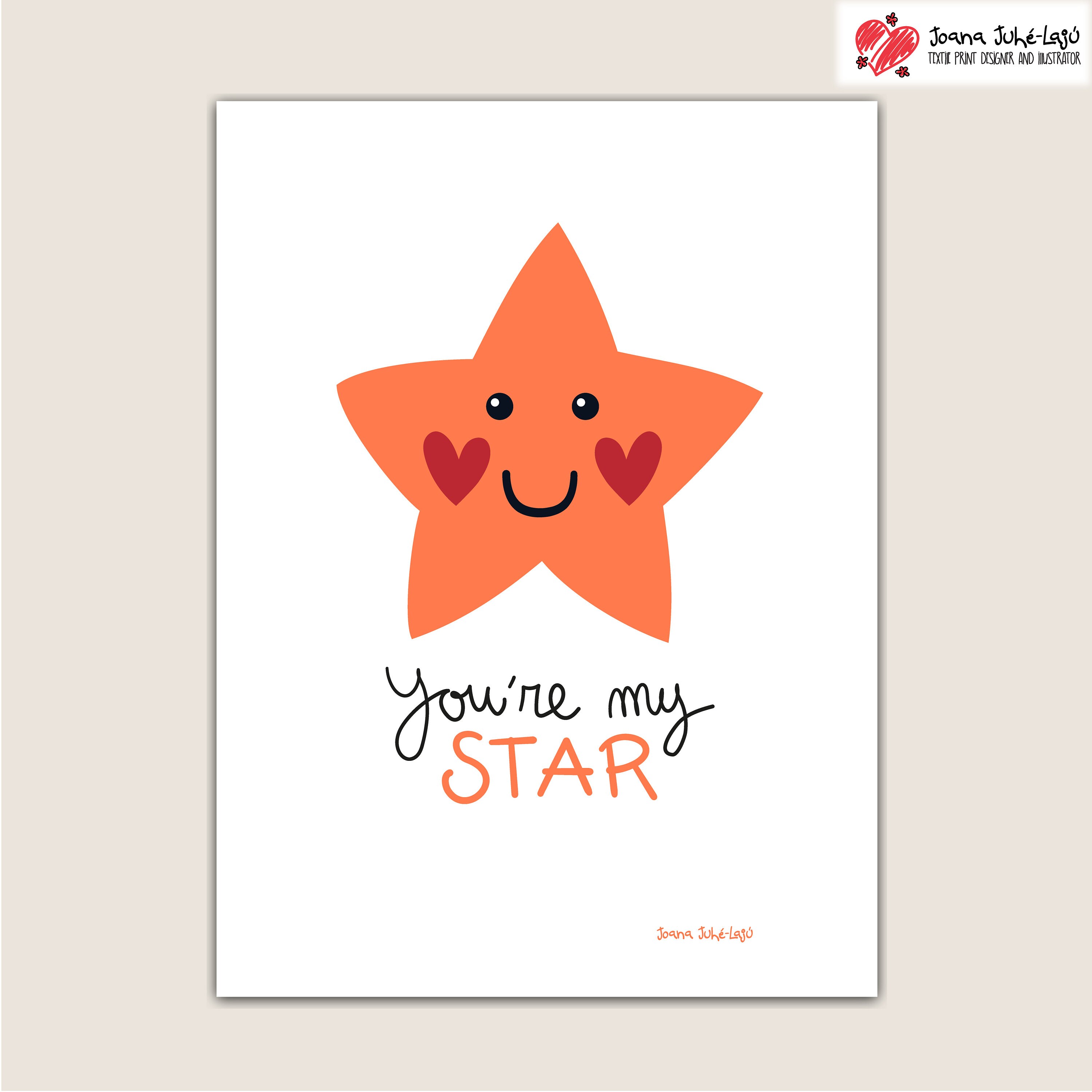 Drawing & Illustration illustration instant download .. You are my star ...